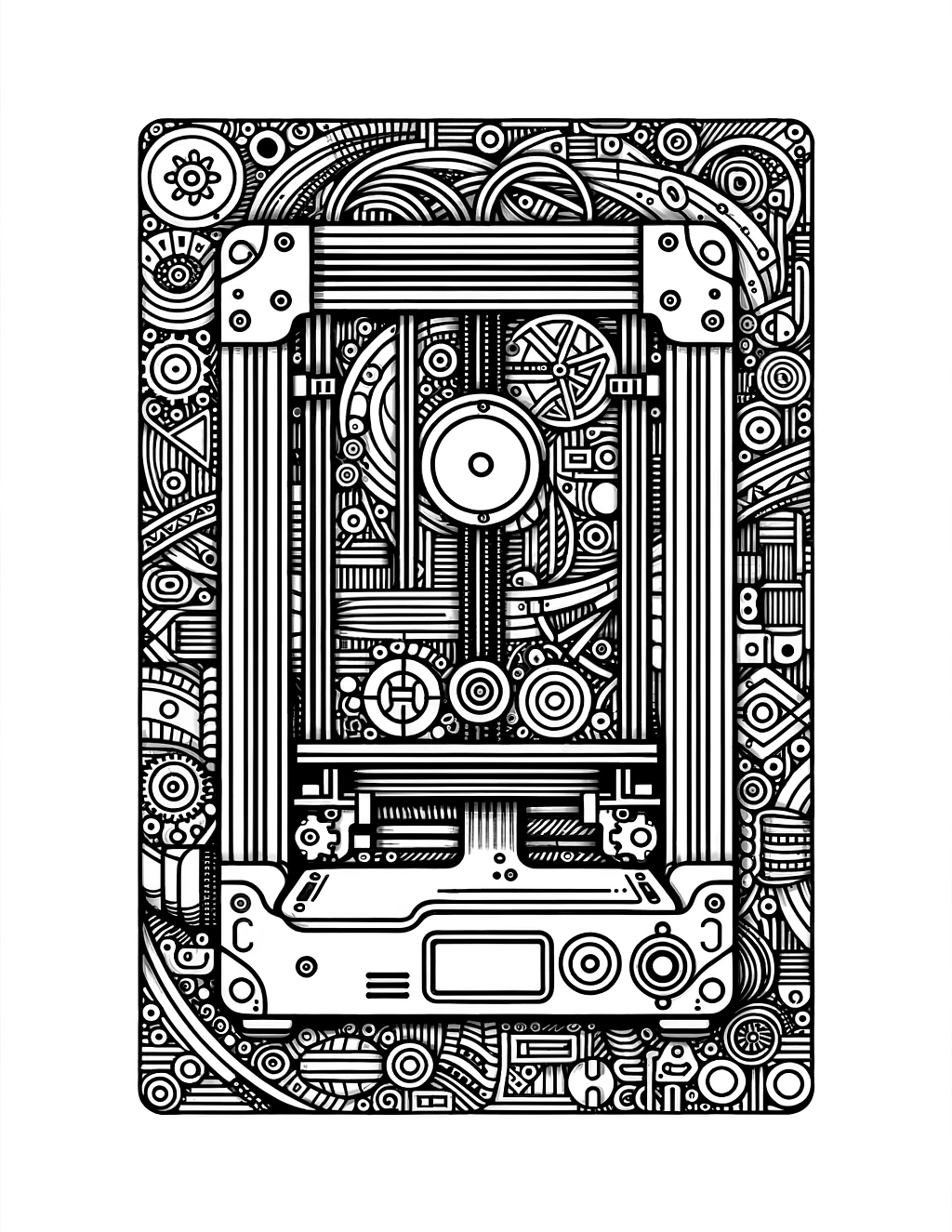 Coloring page of a ender 3 neo 3d printer | PageCrayon