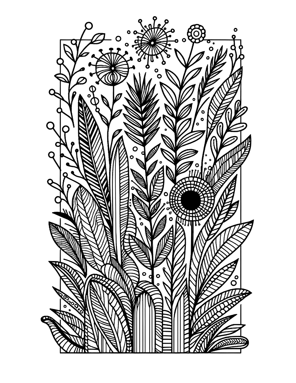Coloring page of north american west coast indigenous plant art ...