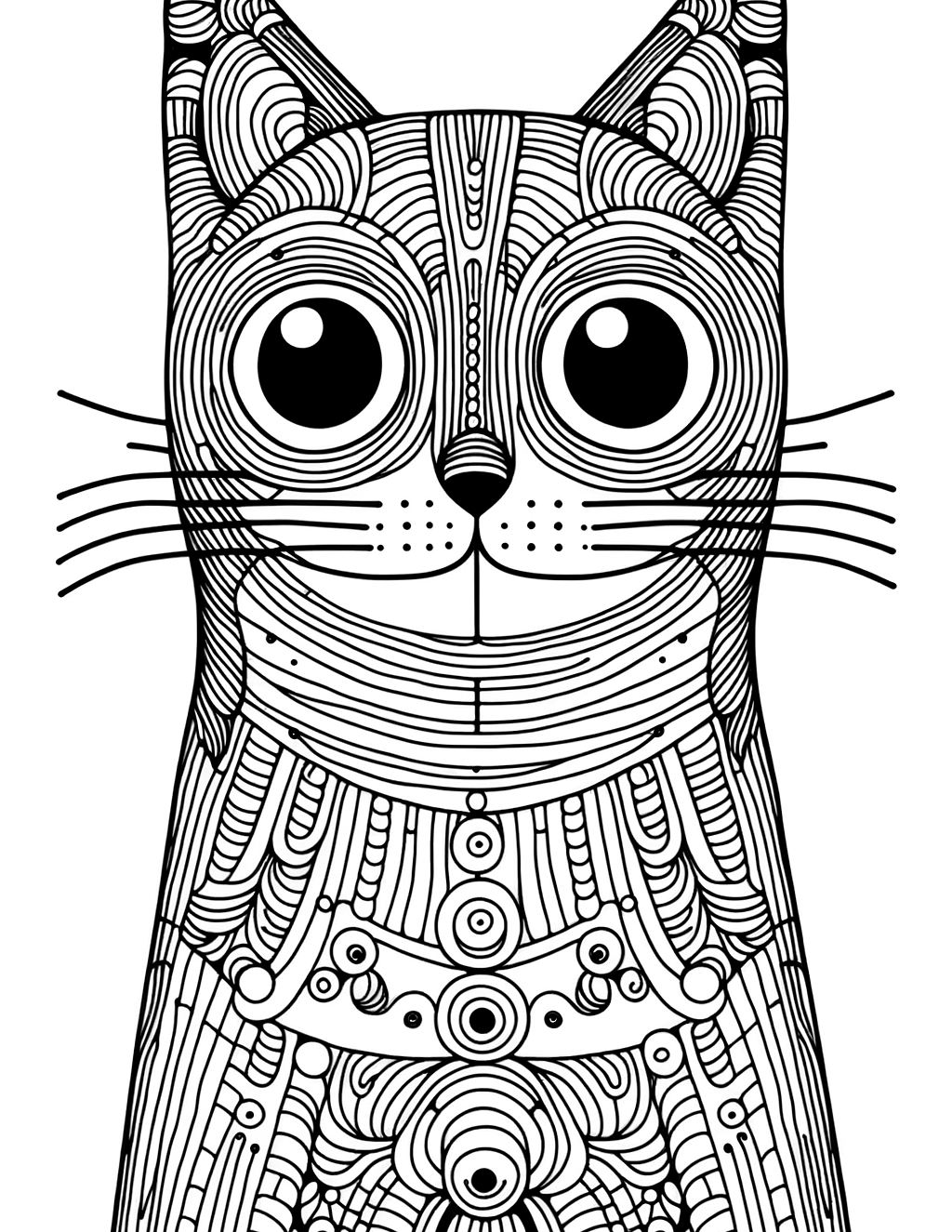 Coloring page of humanoid cats | PageCrayon