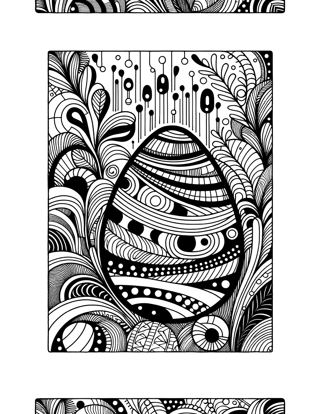 Coloring page of a simple easter themed colouring page | PageCrayon