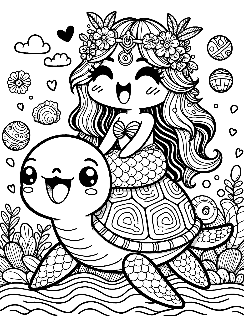 Coloring page of kawaii-themed coloring book page featuring the image ... Coloring page of kawaii-themed coloring book page featuring the image ...