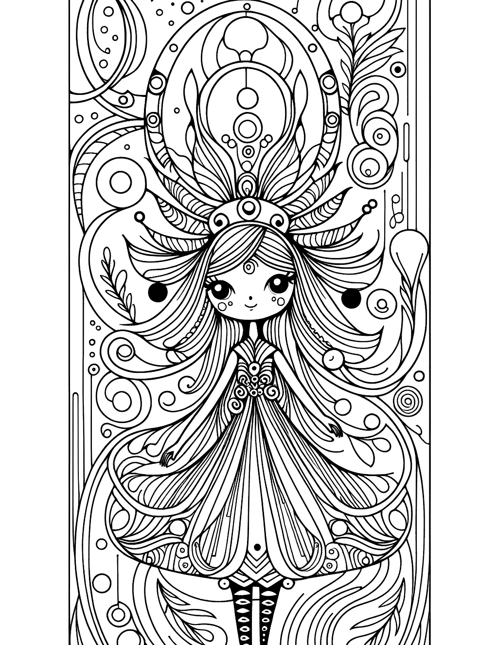 Coloring page of fortnite character freya the goddess | PageCrayon