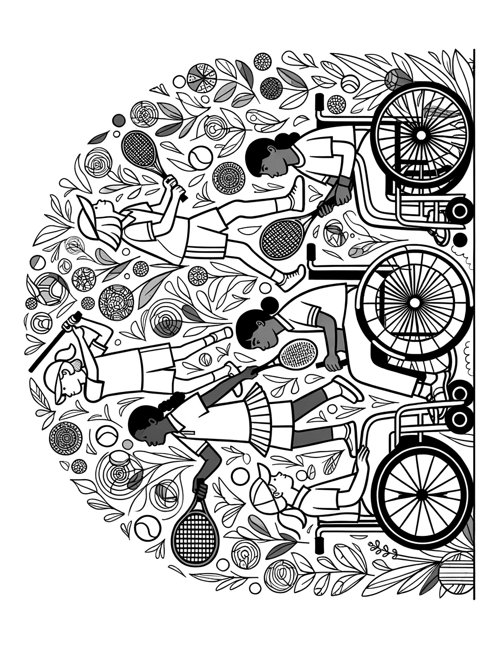 Coloring page of coloring pages black and white group of little girls ...